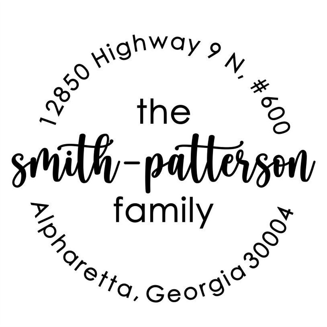 Address Stamp Self Inking, Round Design, Personalized Custom Return ...