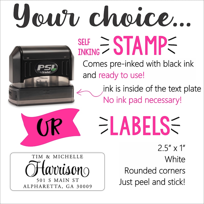 Address Stamp or Return Address Labels Custom Address Stamp | Etsy