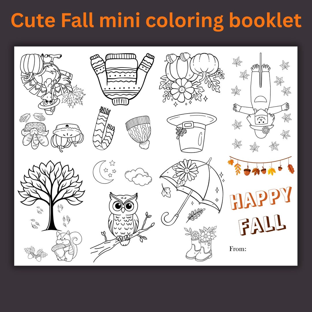 Mini Fall & Halloween Coloring Book – Printable Activity for Kids ...