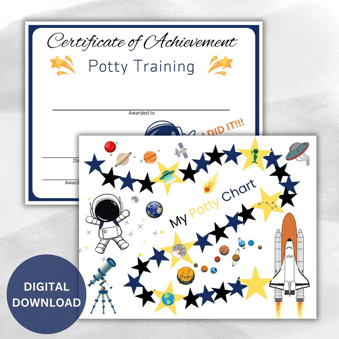 Astronaut Potty Training Chart, Reward Chart, Potty Training, Printable ...