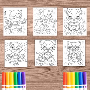 Superhero Cats Coloring Pages, 17 Printable Coloring Pages, Designed to ...