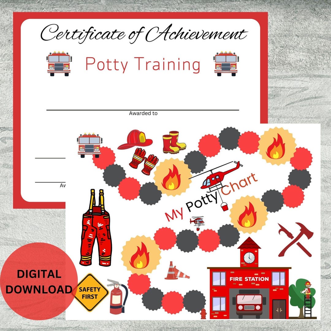 Firefighter Potty Training Chart, Reward Chart, Potty Training ...