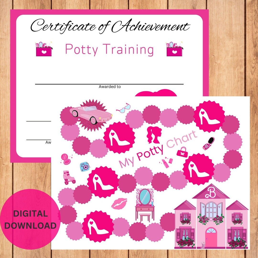 Barbie Potty Training Chart, Reward Chart, Potty Training, Printable ...
