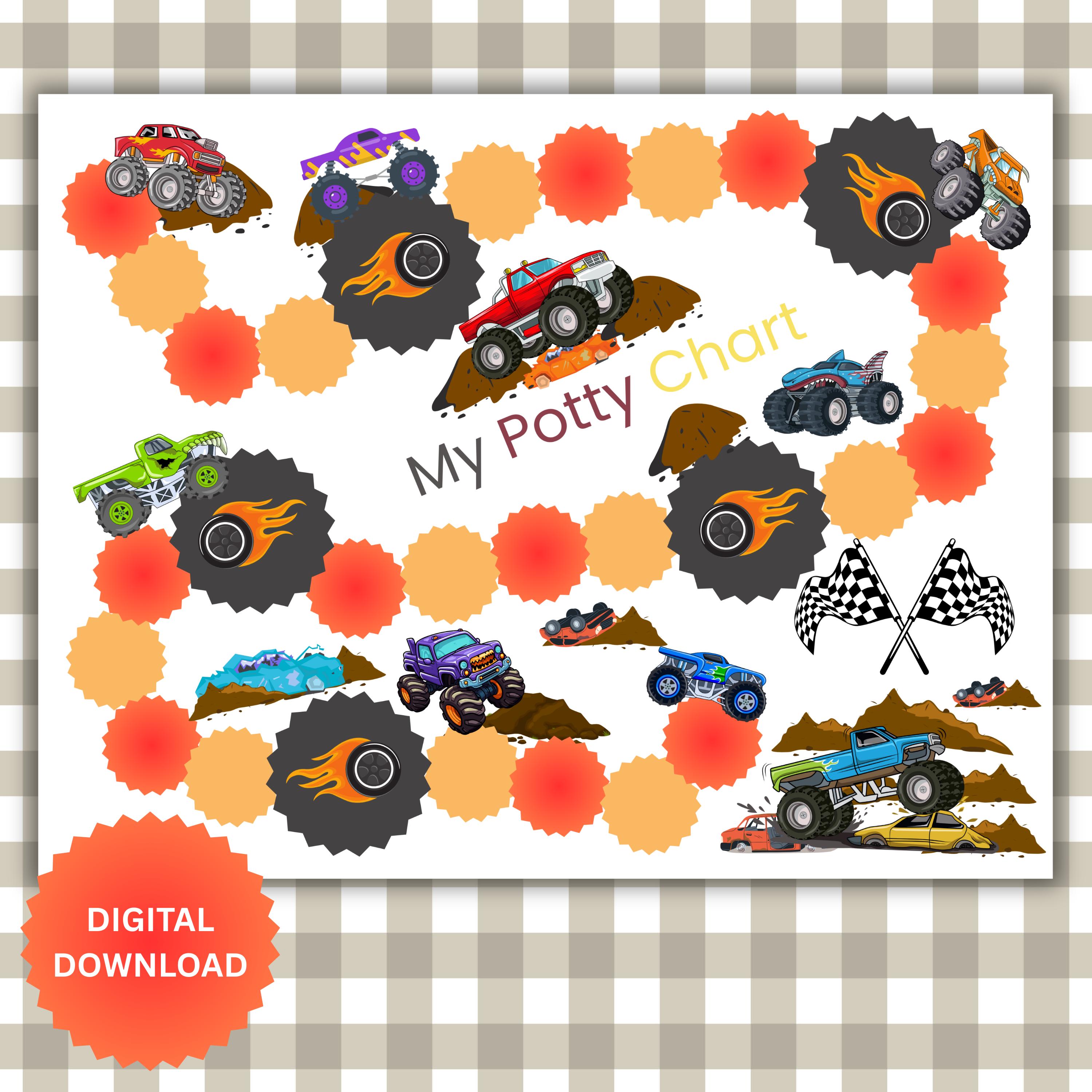 Monster Truck Potty Training Chart + Certificate | Printable Potty ...