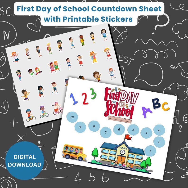 Back to School Countdown Sheet | Printable Countdown Calendar With Fun ...