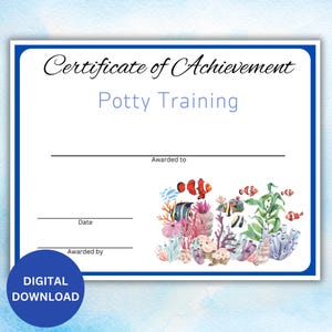 Under the Sea Potty Training Chart, Reward Chart for Toddlers ...