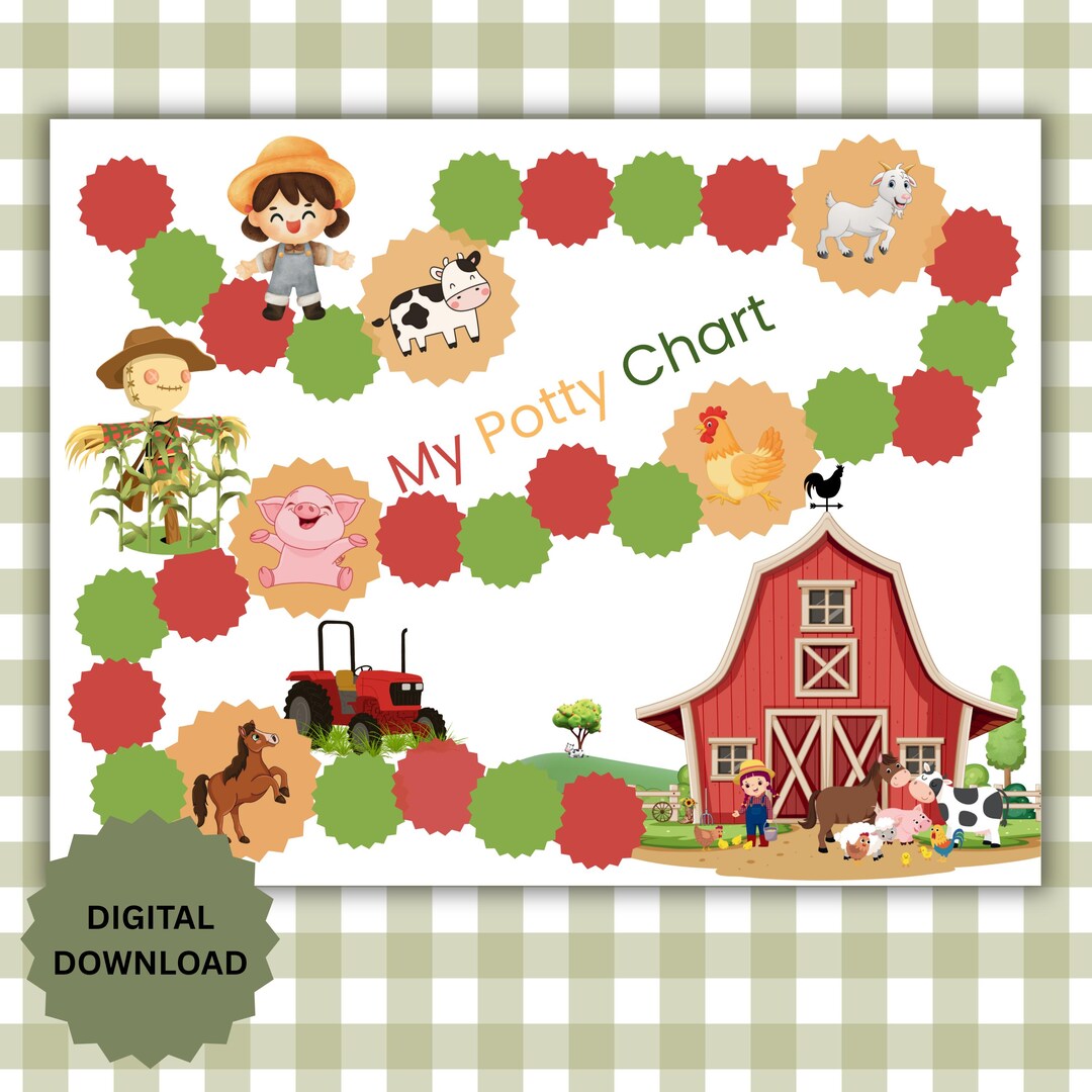 Country Farm Potty Training Chart, Farming Potty Chart, Country Girl ...