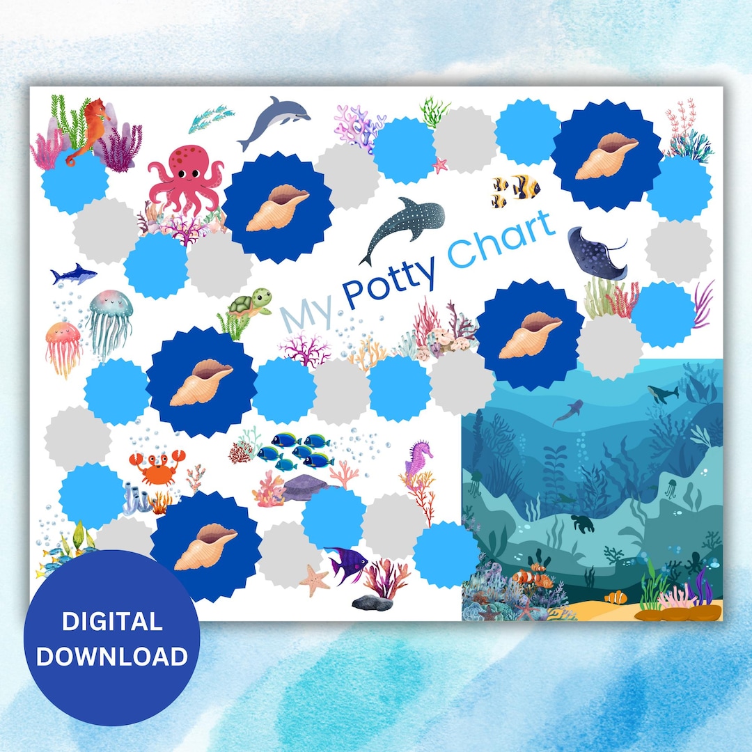 Under the Sea Potty Training Chart, Reward Chart for Toddlers ...