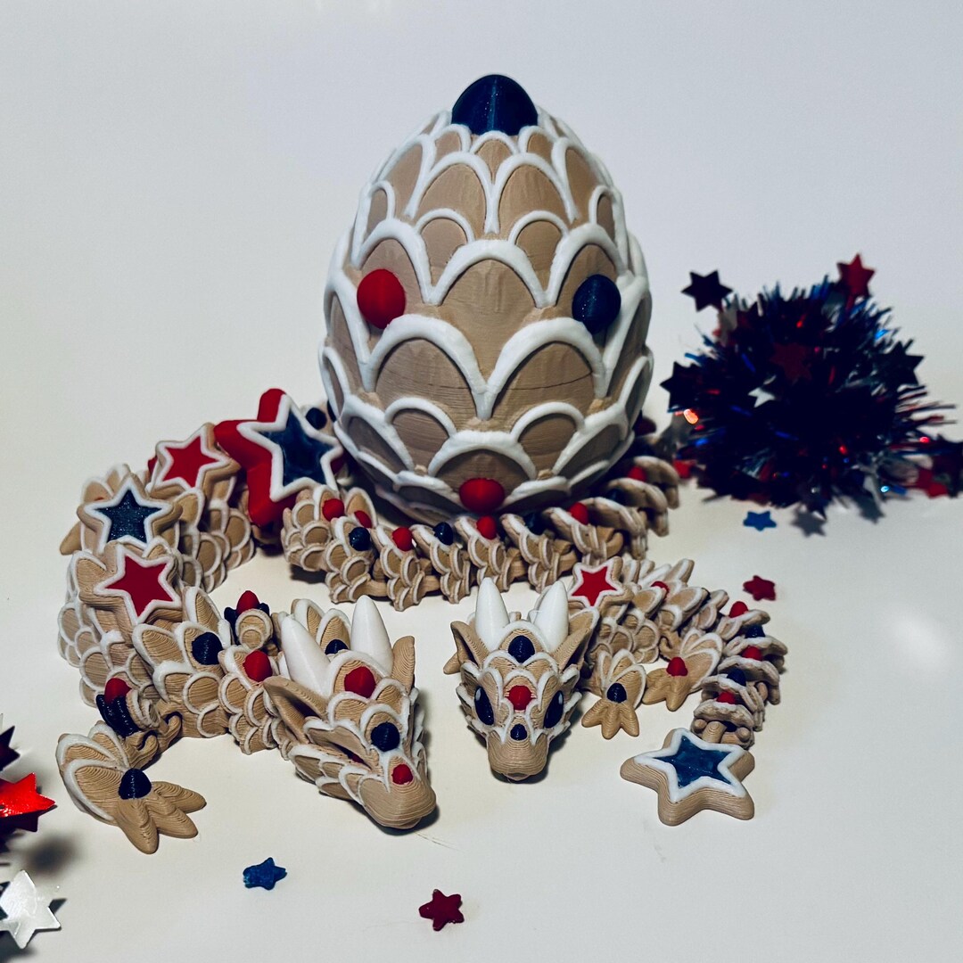 Articulated Star Spangled Sugar Cookie Dragon Adult With Baby and ...