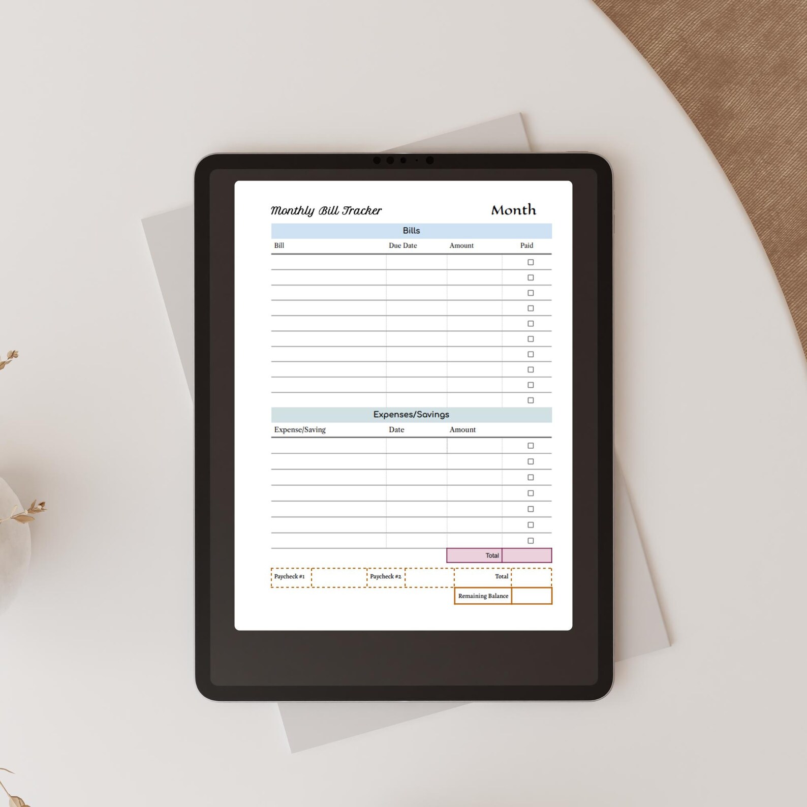 Monthly Bill Tracker Template | Bill Payment Tracker | Digital Bill ...