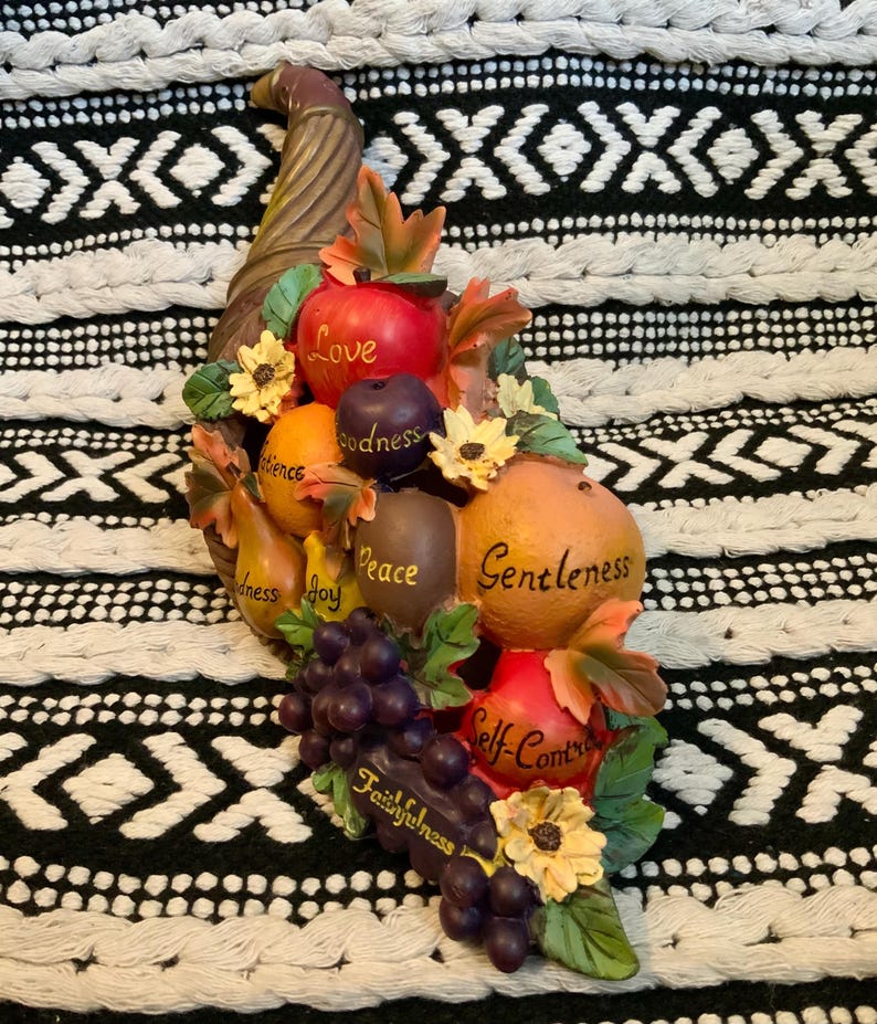 Vintage Changing Color Light Cornucopia Fall Harvest Centerpiece ...