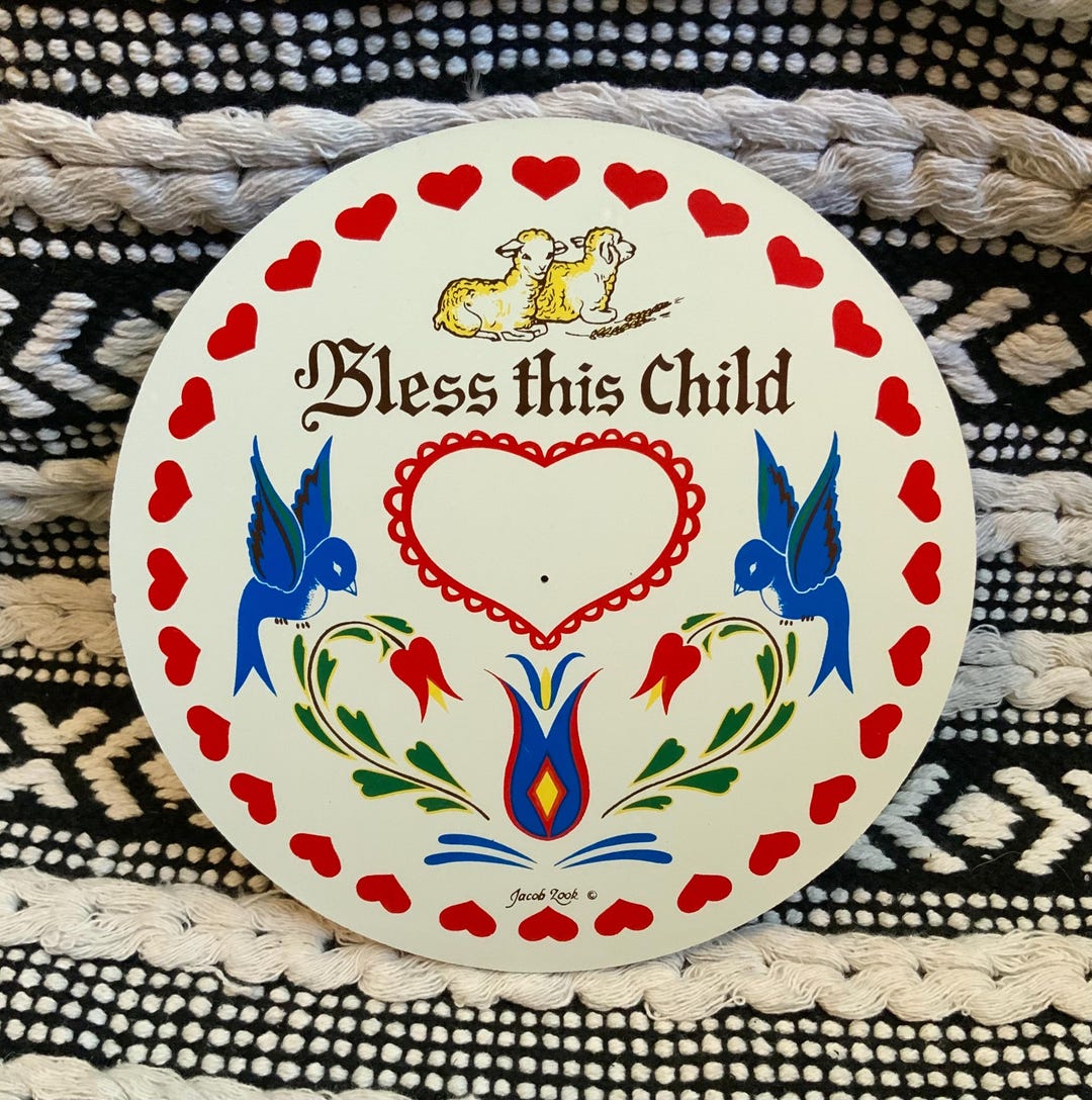 Vintage Jacob Zook Hex Sign Bless This Child Pennsylvania Dutch Folk ...