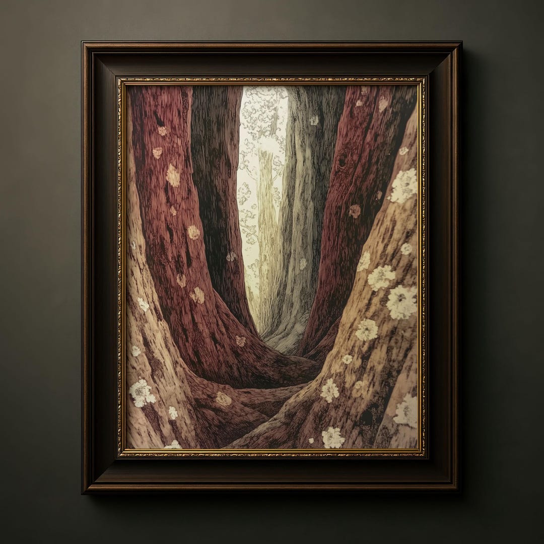 Forestcore Decor, Dark Witch Prints, Moody Art, Vintage Poster, Dark ...