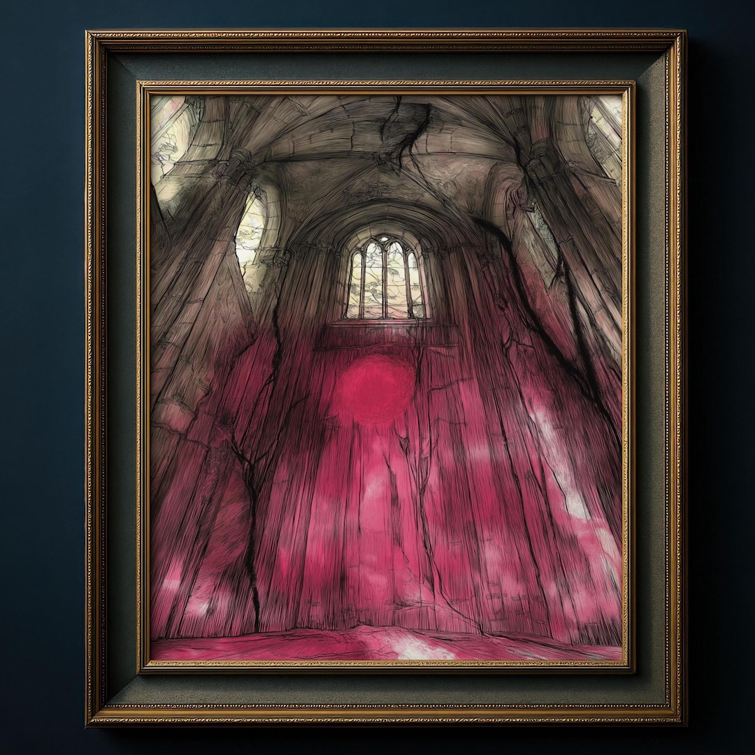 Haunted Gothic Chapel Print, Dark Academia, Spooky Church Wall Art ...