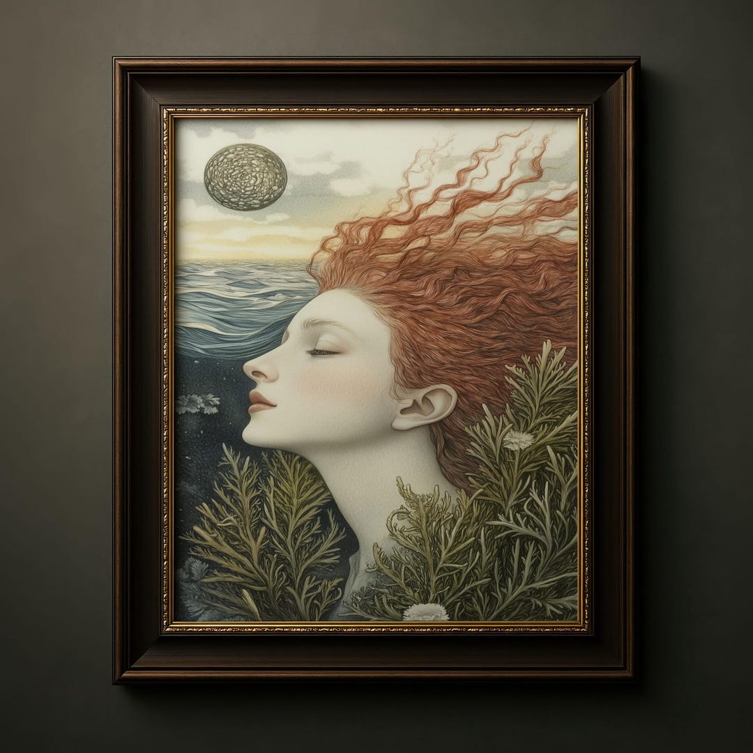 Mermaid Poster Print | Mystical Ocean Art | Water Wall Decor ...