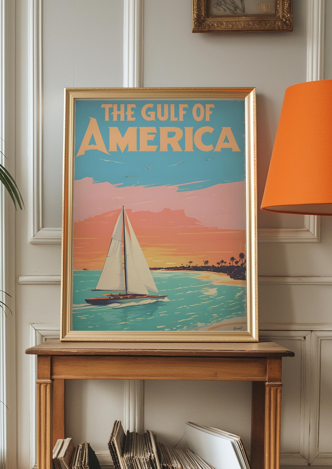 Gulf of America Vintage Digital Print | Nautical Wall Art | Coastal ...