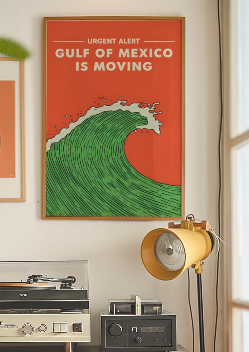 Gulf of Mexico Moving Digital Poster Funny Satire Wall Art, Tropical ...