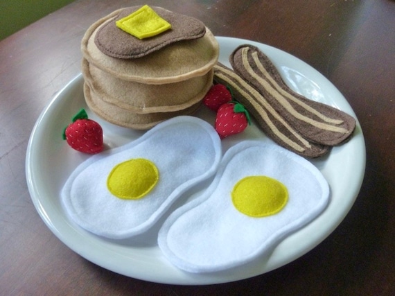 Deluxe Breakfast Felt Play Food | Etsy