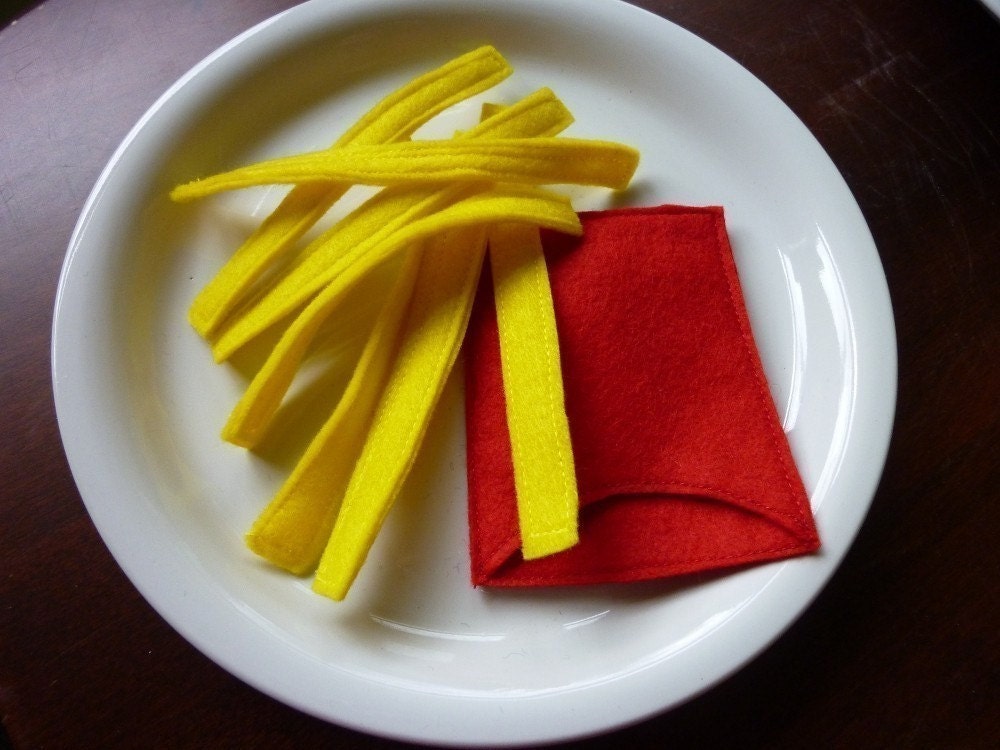Burger and Fries Felt Play Food - Etsy