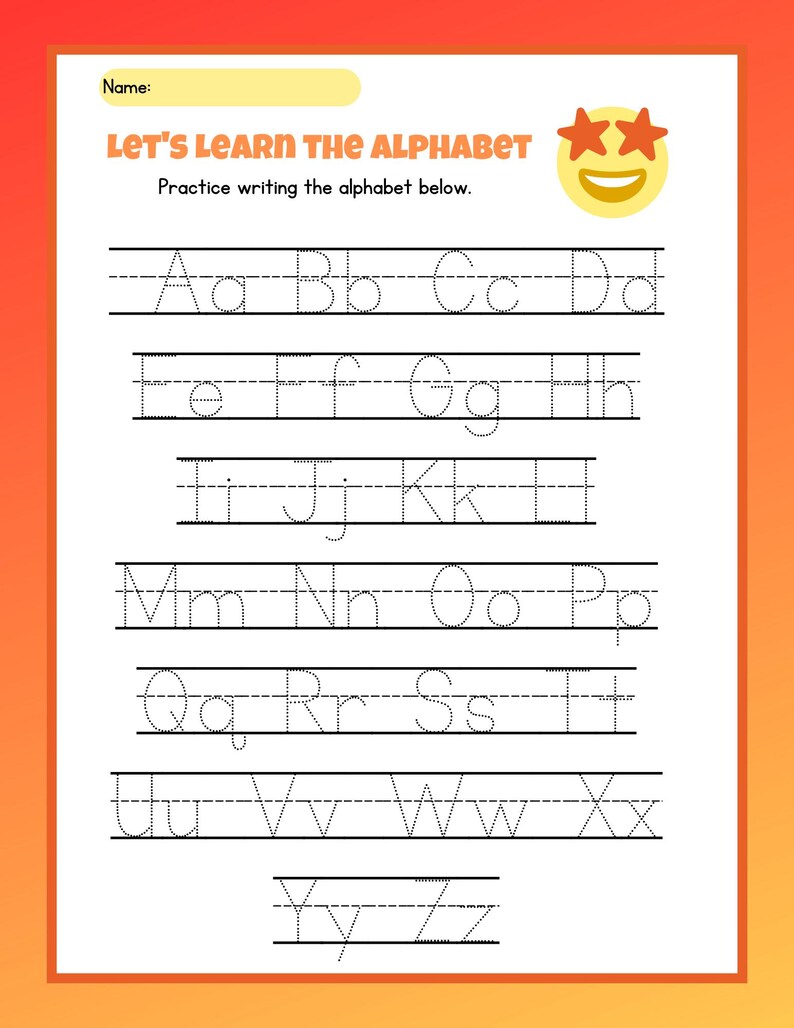 Alphabet Learning Template A-Z - Etsy