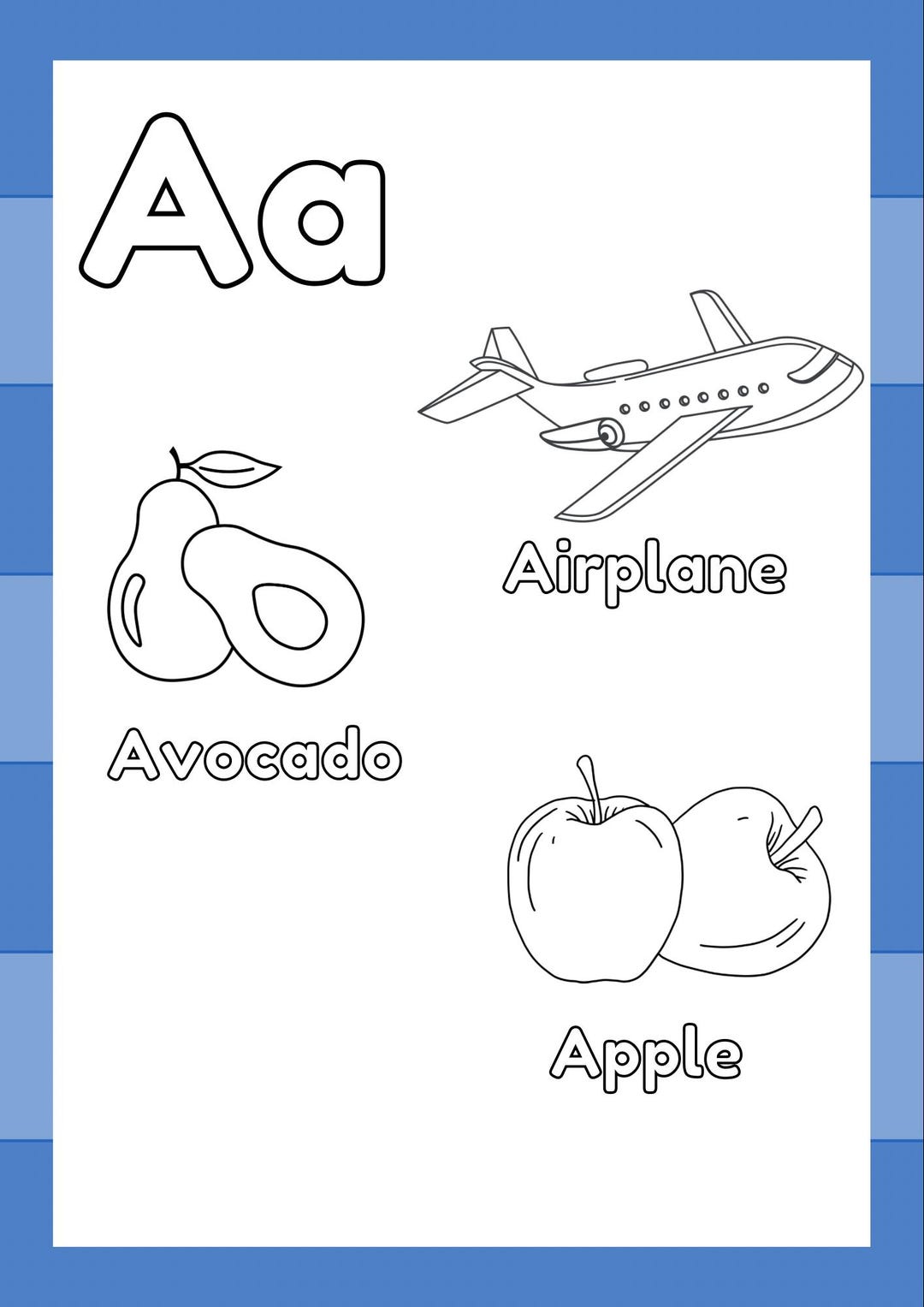 A-Z Kids Coloring Book With Illustrations - Etsy