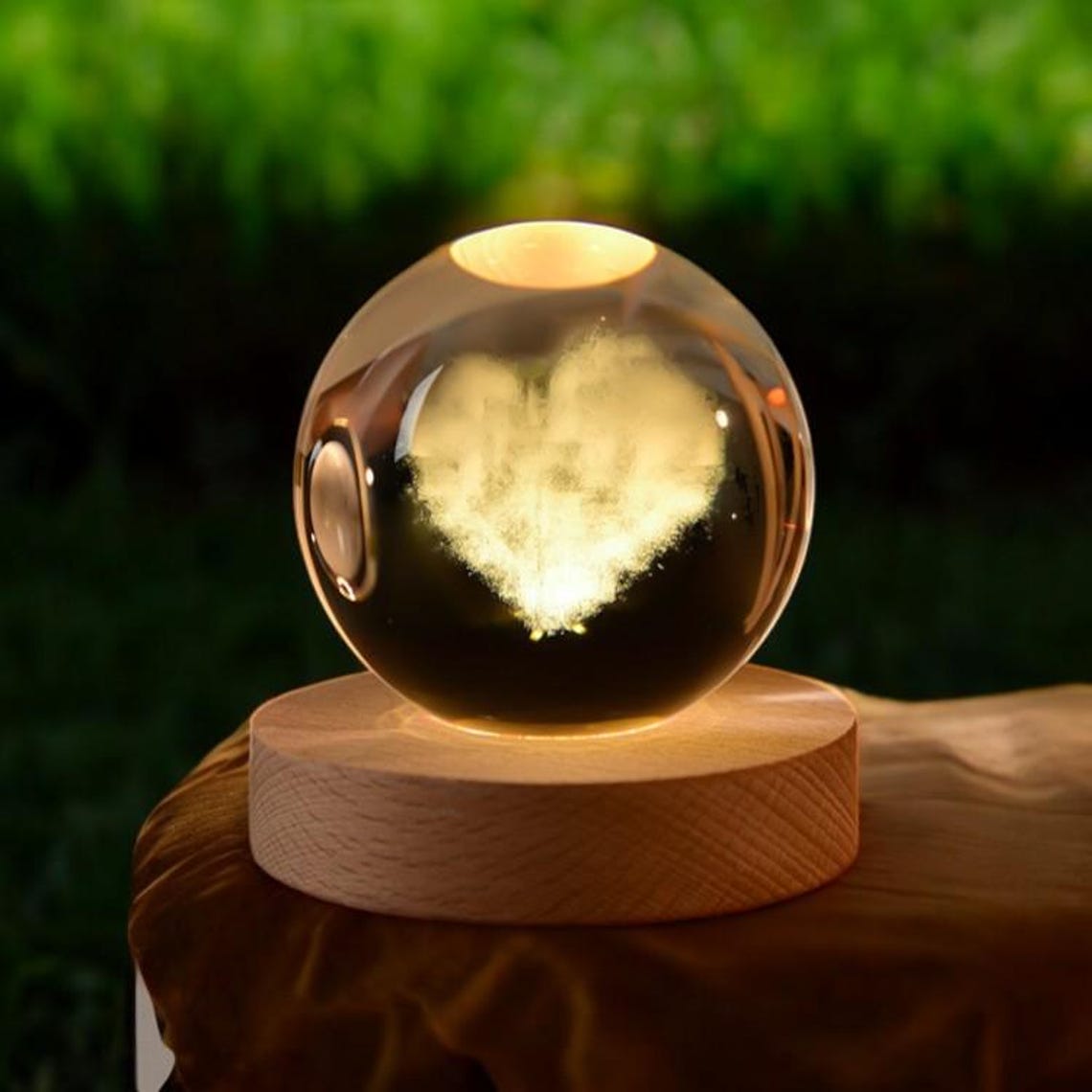 Heart Night Light - 3D Printed Cloud Lamp, Crystal Ball Desk Light ...