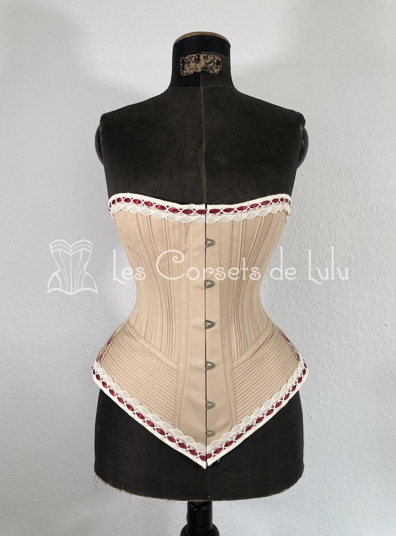 Historically Inspired Corded Corset With Flossing and Lace Made of ...