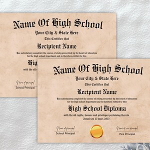 Editable High School Diploma Template, Printable Home School Diploma ...