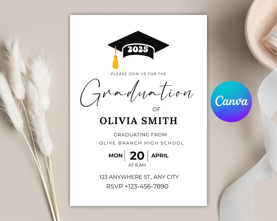 Editable Graduation Party Invitation Template: Class of 2025 (canva) - Etsy