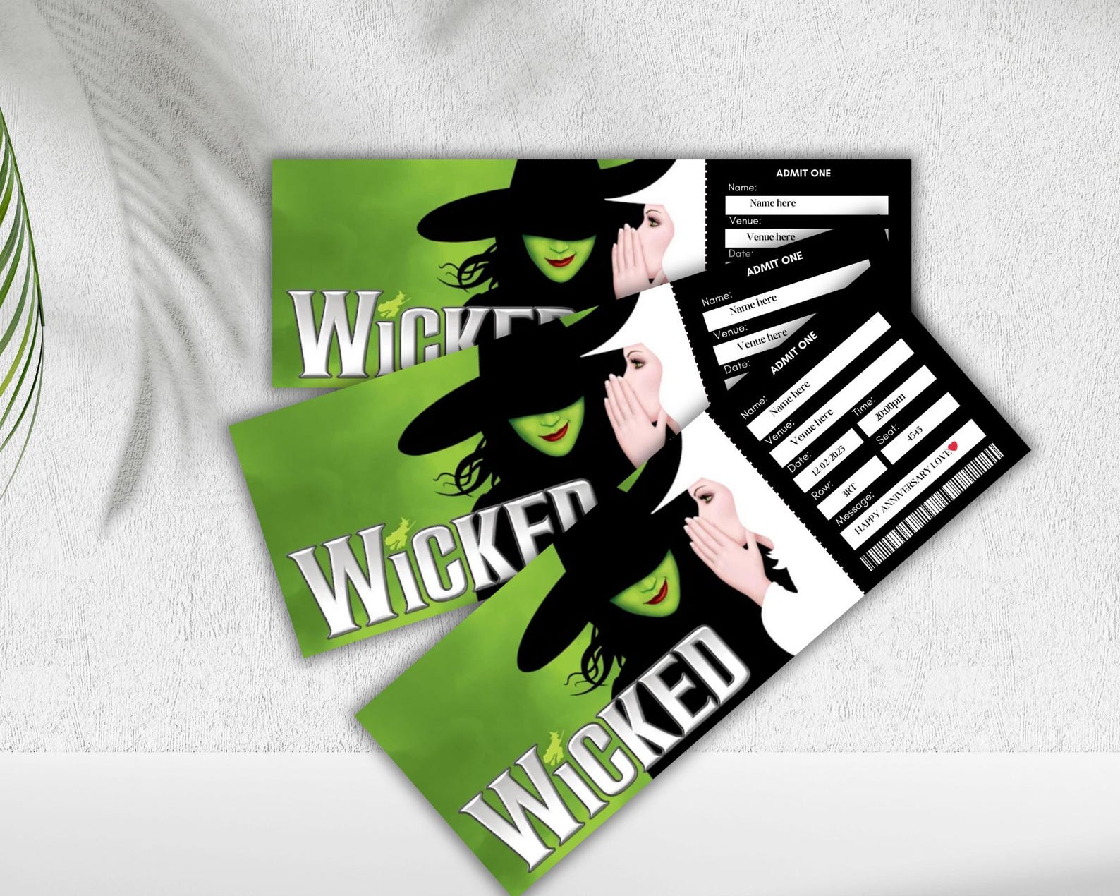 Printable Wicked Broadway Surprise Ticket Template (canva Editable) - Etsy