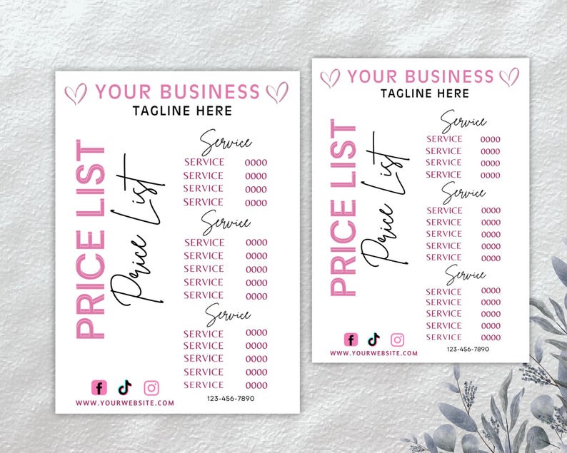 Beauty Salon Price List Template: Wig, Lash, Nail Services (canva ...