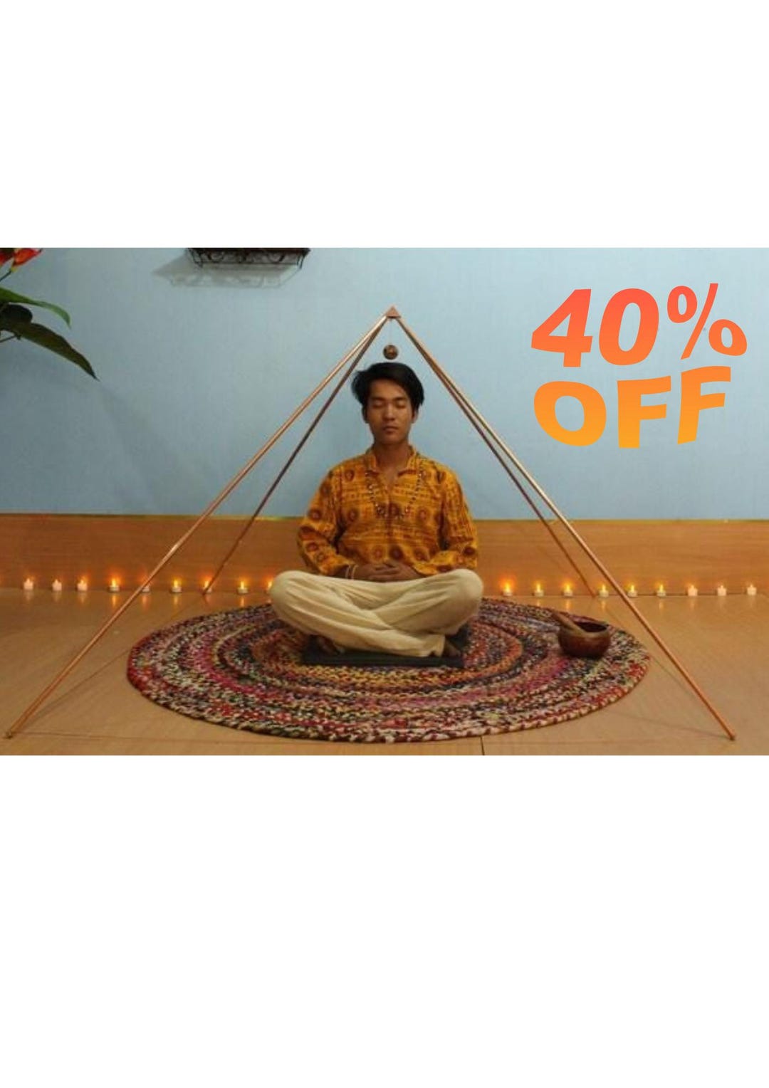 Buy Portable Copper Giza Lite Duty Meditation Pyramid 5 Feet Base for Physical and Spiritual ...