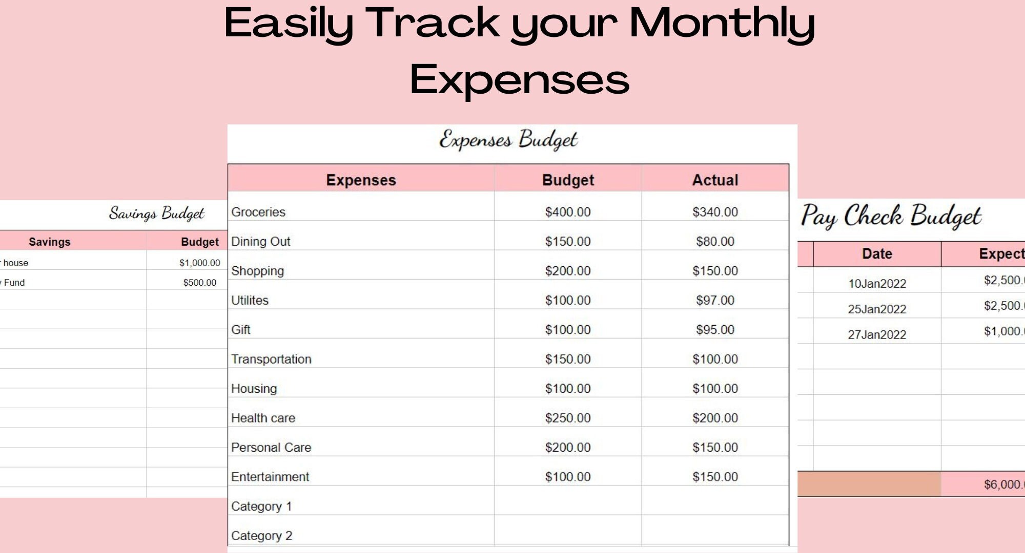 Digital Budget Planner, Budget Tracker, Budget Template, Budget Sheet ...
