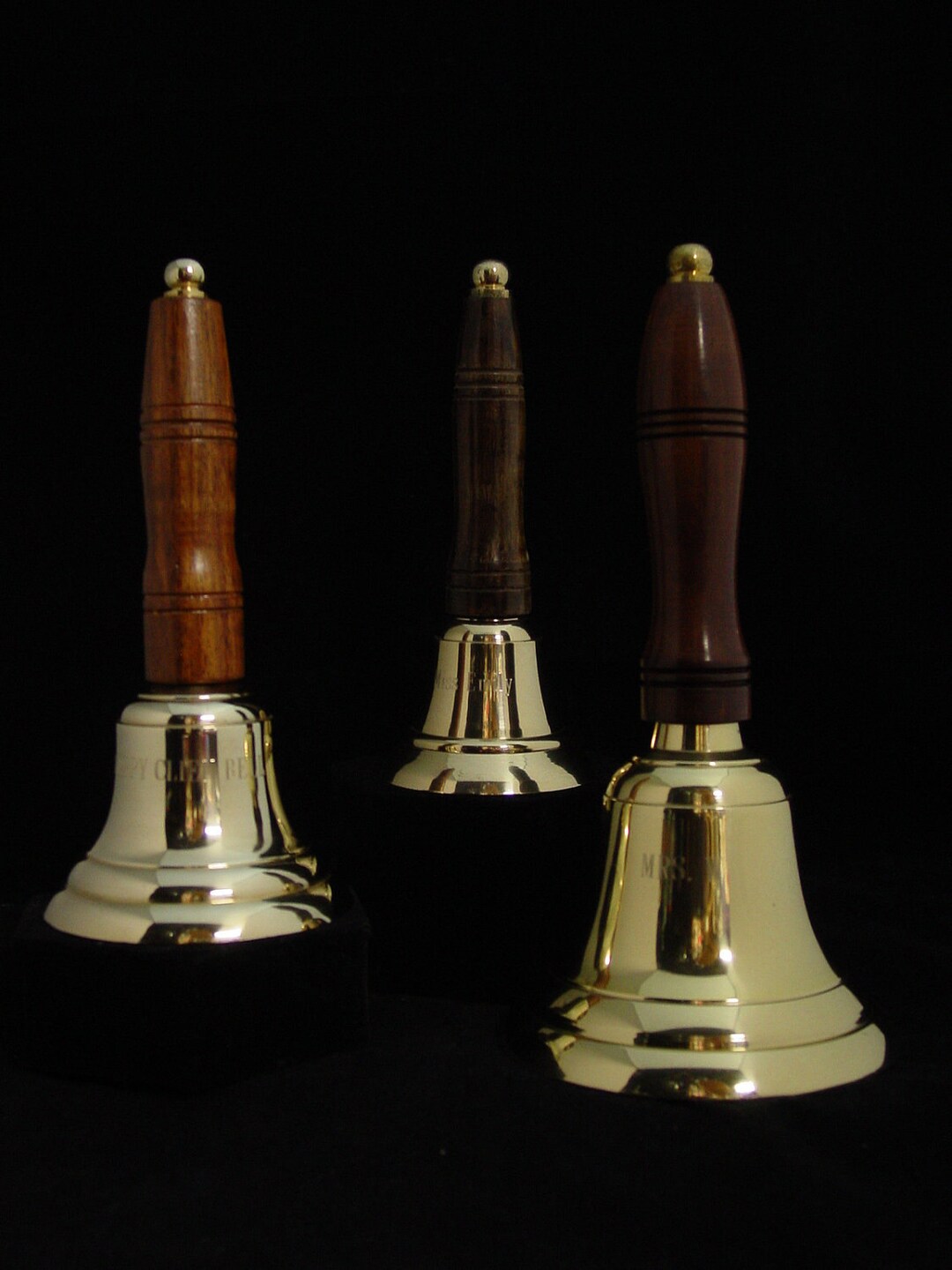 Brass Bell, Hand Held Bell, Custom Engraved School Teacher 7 1/2 Inches ...