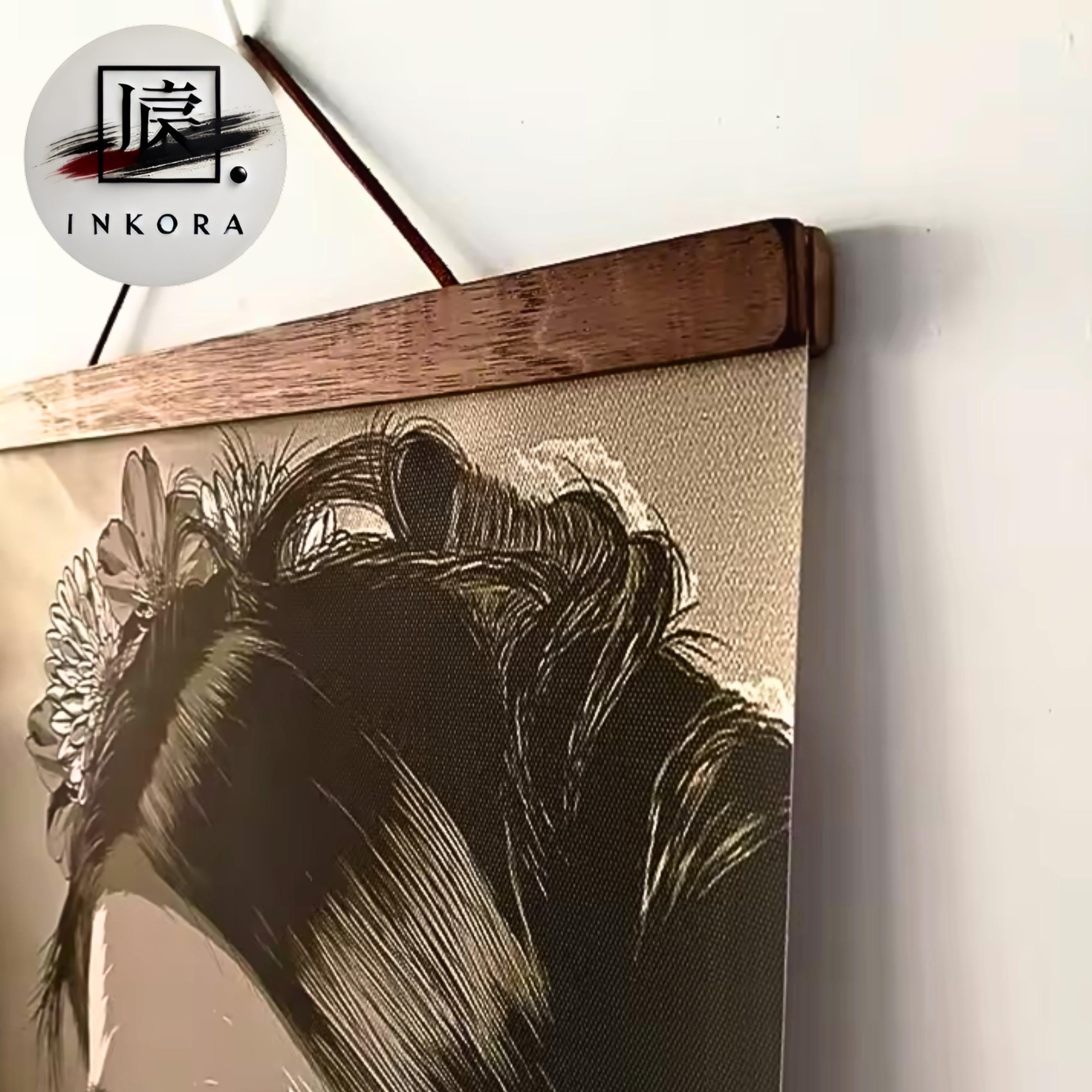 Chinese Scroll Wall Art, Traditional Asian Decor, Framed Canvas Hanging ...