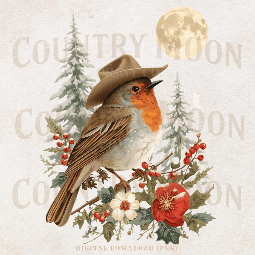 Christmas Western Png, Cowboy, Robin, Digital Download - Etsy