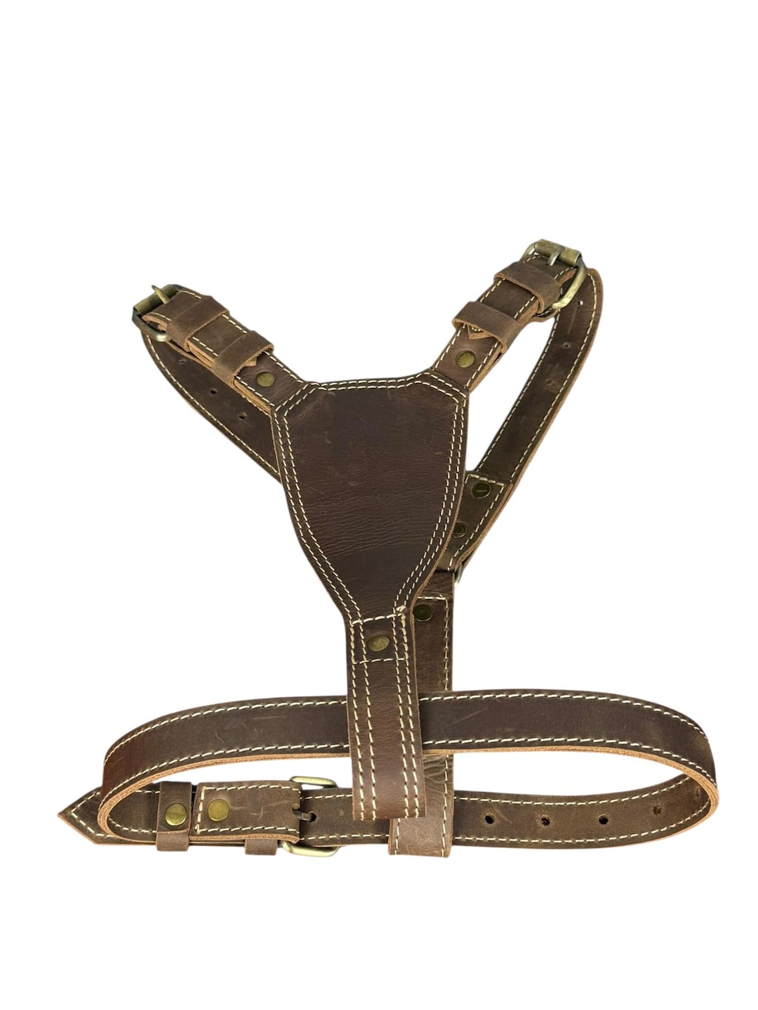 Heavy Duty Genuine Leather Dog Whipped Harness, Greyhound Service ...