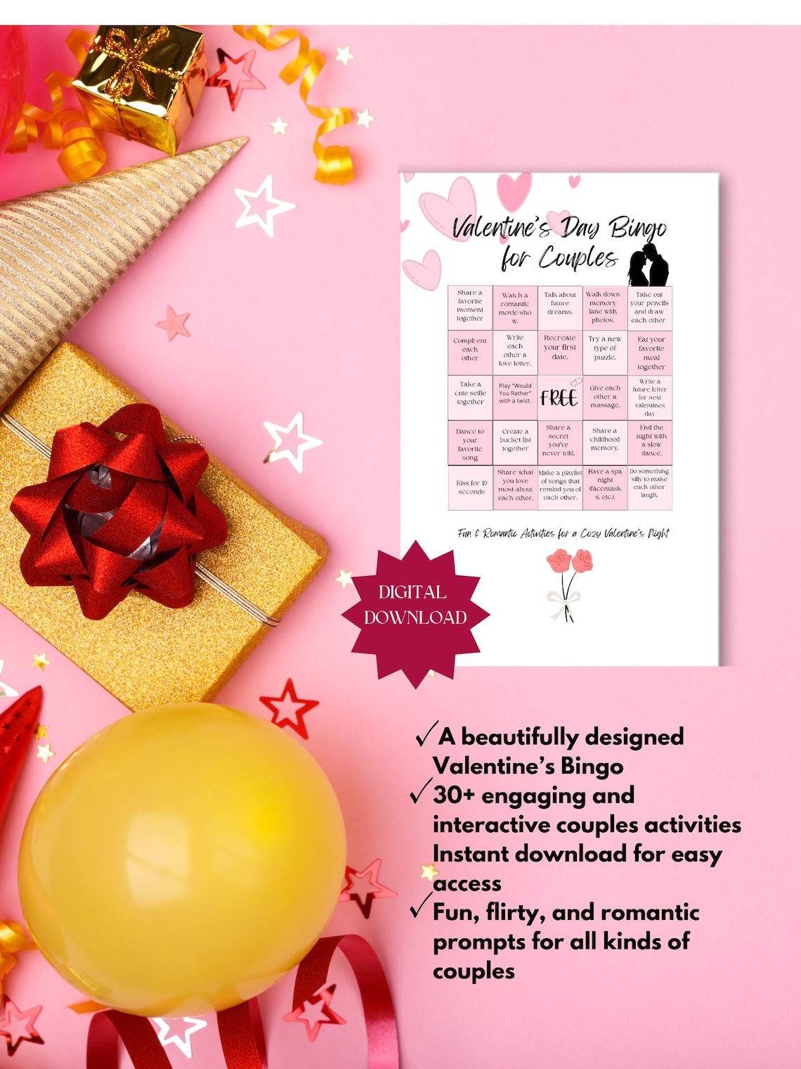 Valentine’s Day Couples Bingo – Fun & Romantic Date Night Game! - Etsy
