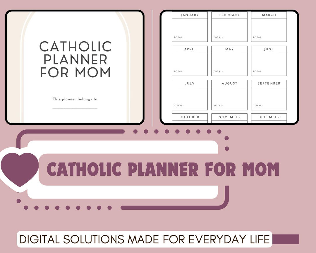 Catholic Planner for Moms, Faith Planner, Catholic Calendar, Monthly ...