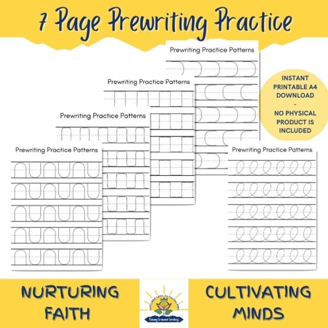 Preschool Pencil Control Worksheets: Prewriting Patterns & Handwriting ...