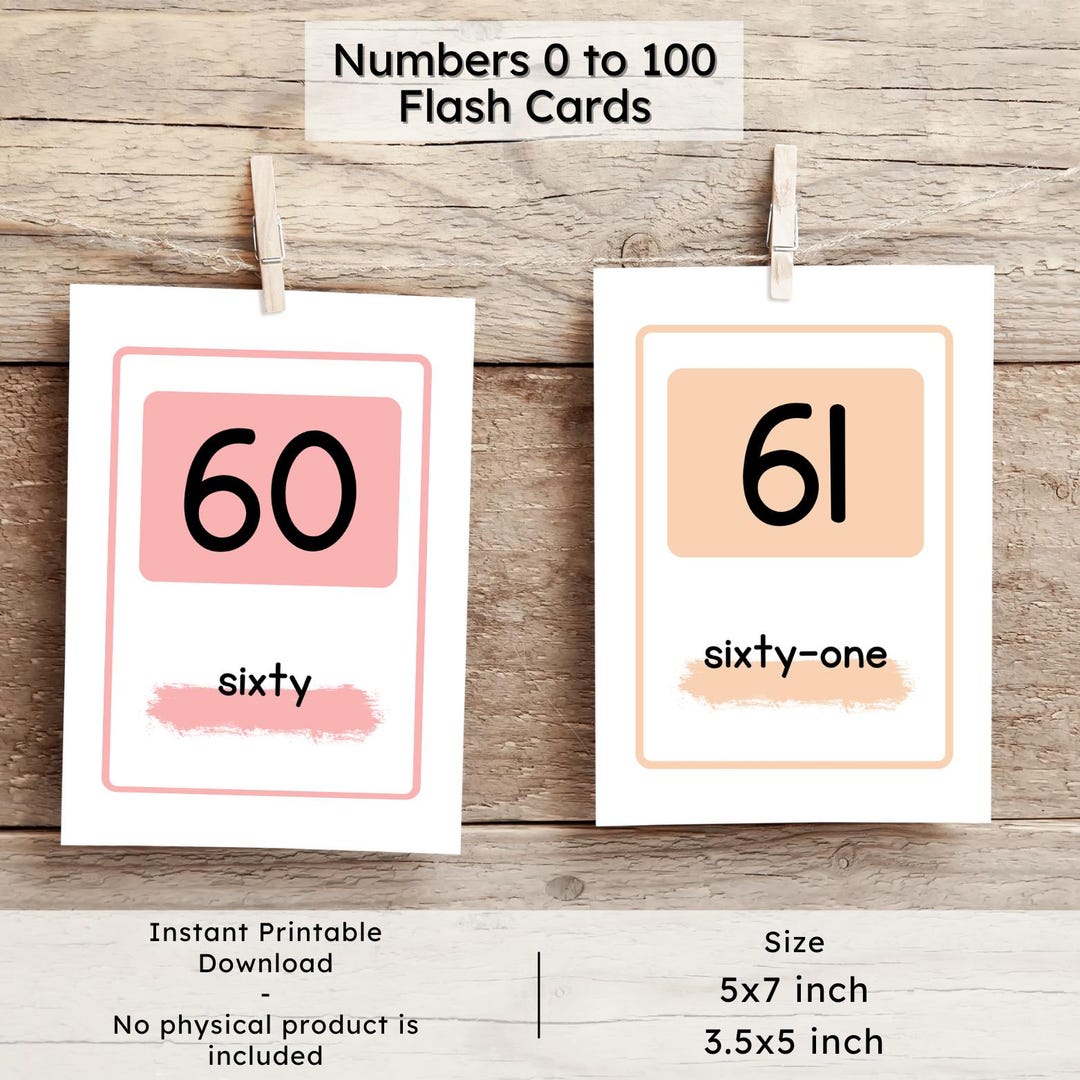 Number Flash Cards 0-100: Counting & Handwriting Practice for Toddlers ...