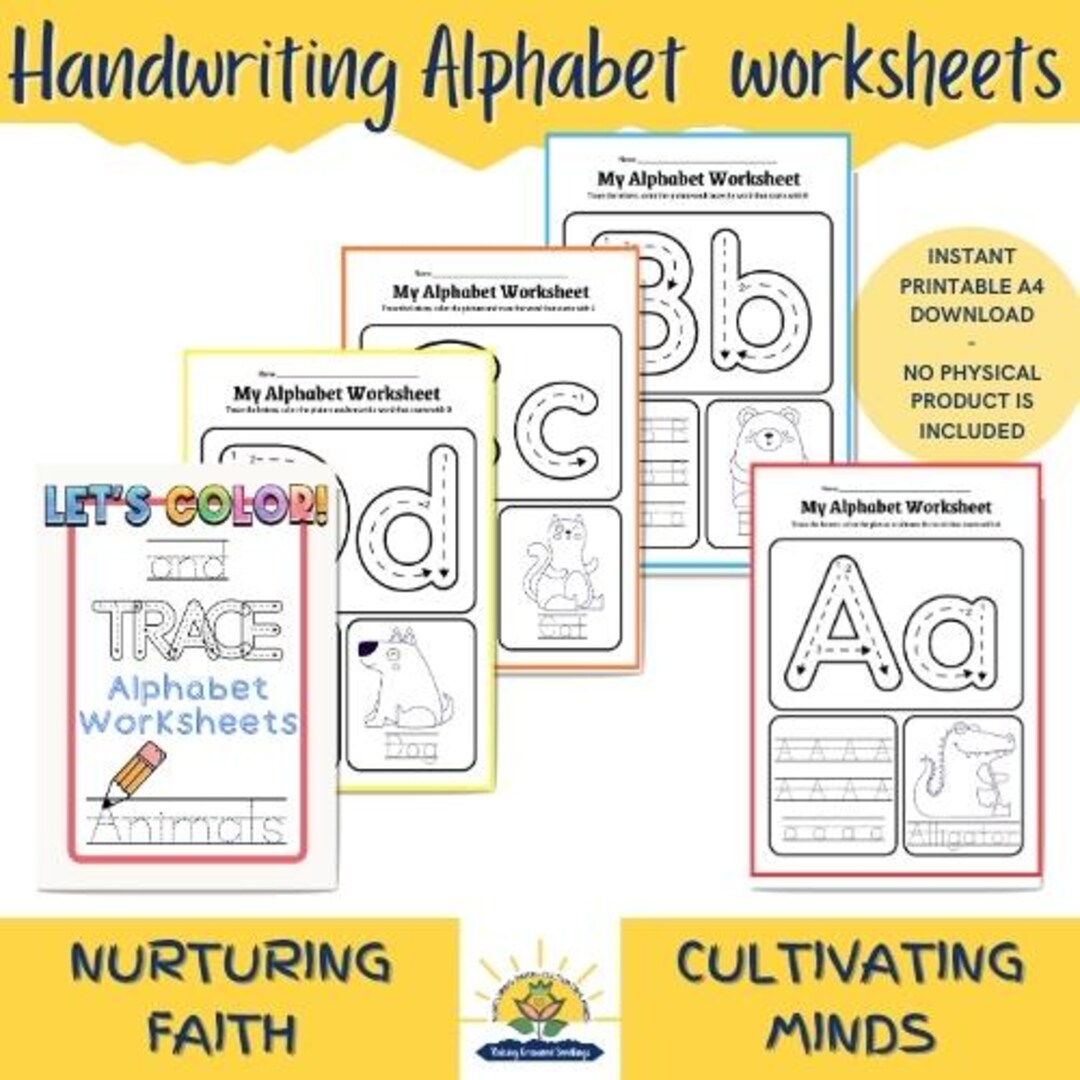 A-Z Alphabet Tracing Printable: Preschool & Kindergarten Handwriting ...