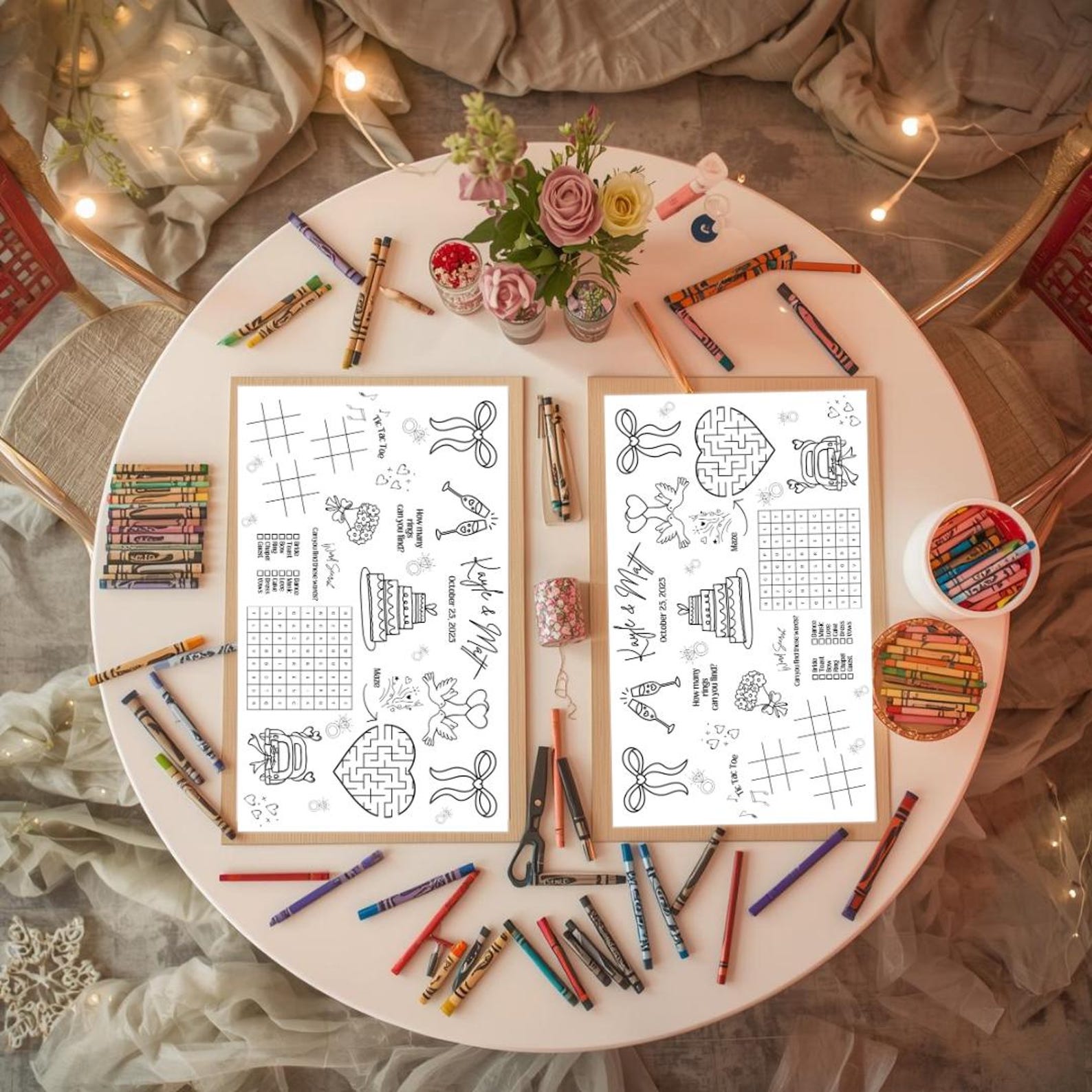 Kids Wedding Activity Mat – Printable Reception Entertainment for ...