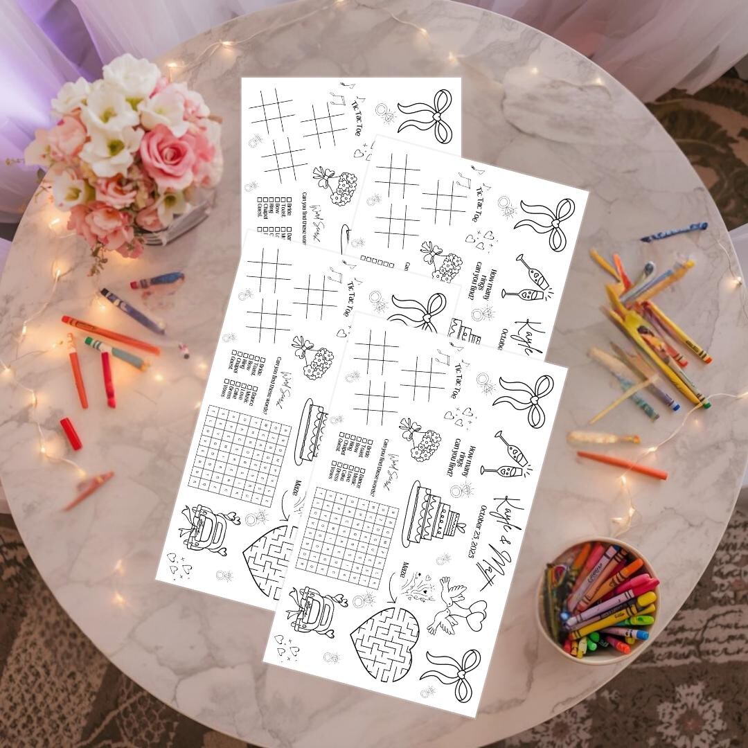 Kids Wedding Activity Mat – Printable Reception Entertainment for ...