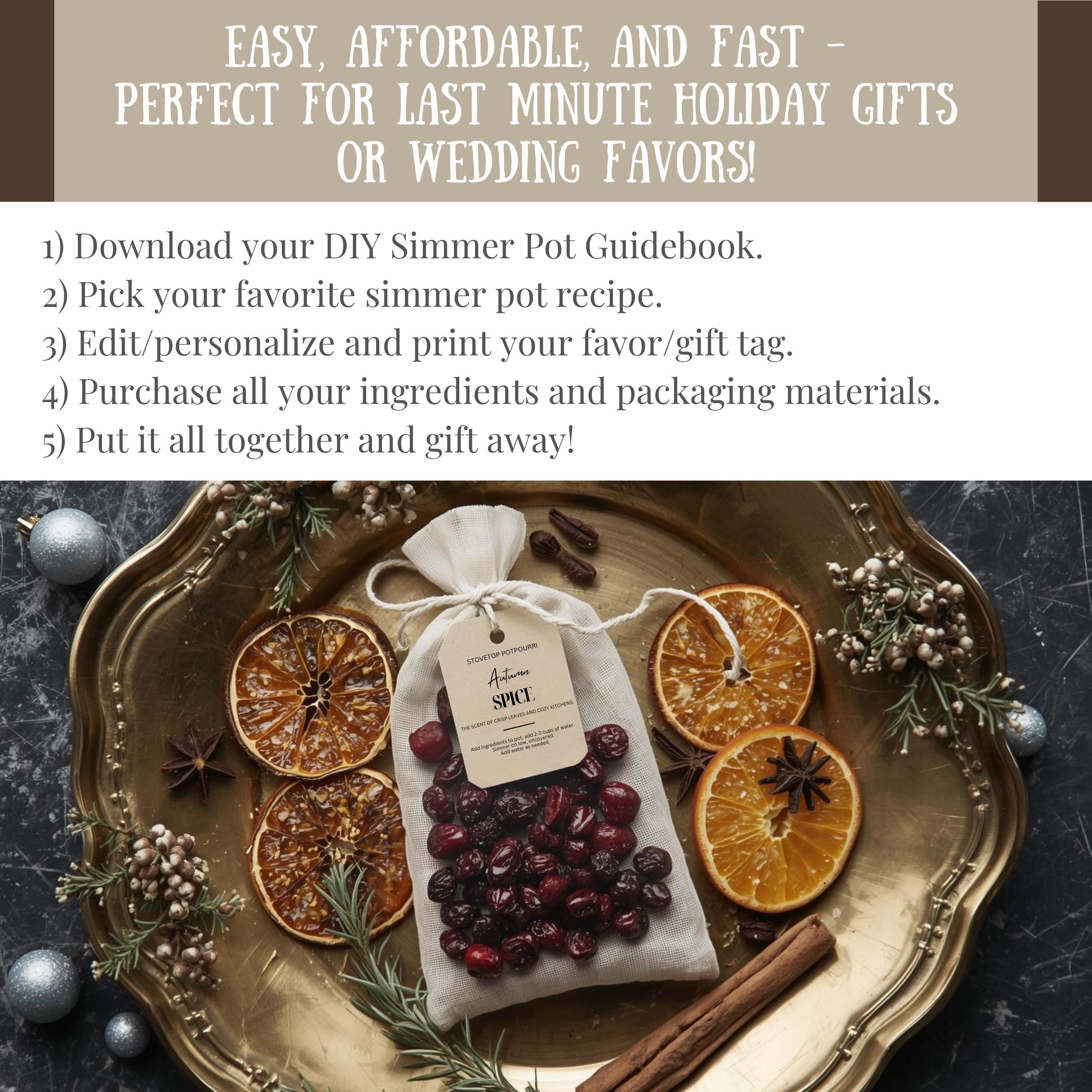 DIY Simmer Potpourri Printable Guidebook | DIY Holiday Gifts or Wedding ...