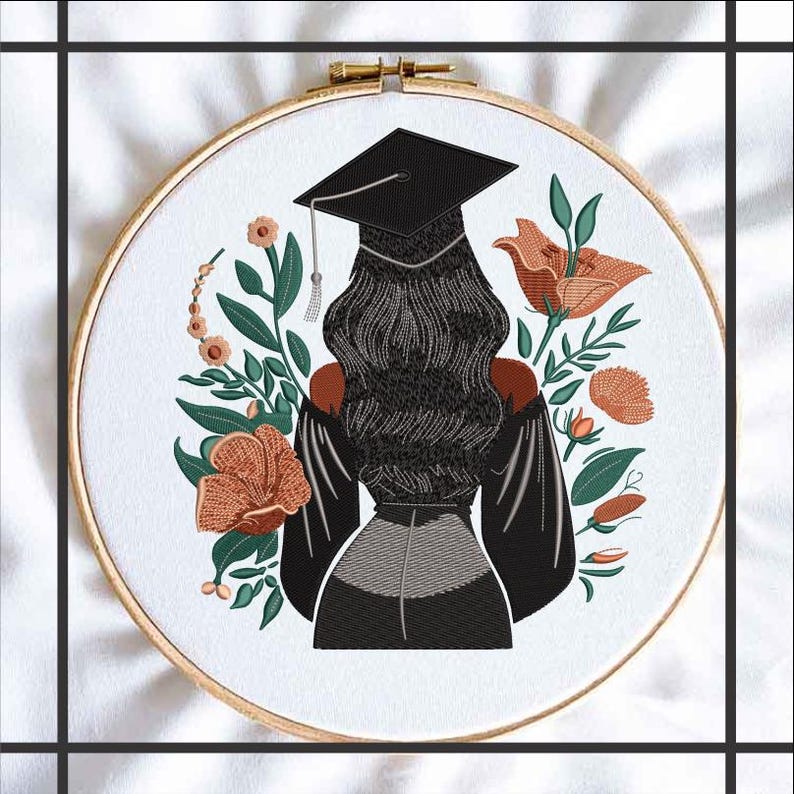 Graduation Embroidery Design - Congratulations Women Digital File for ...