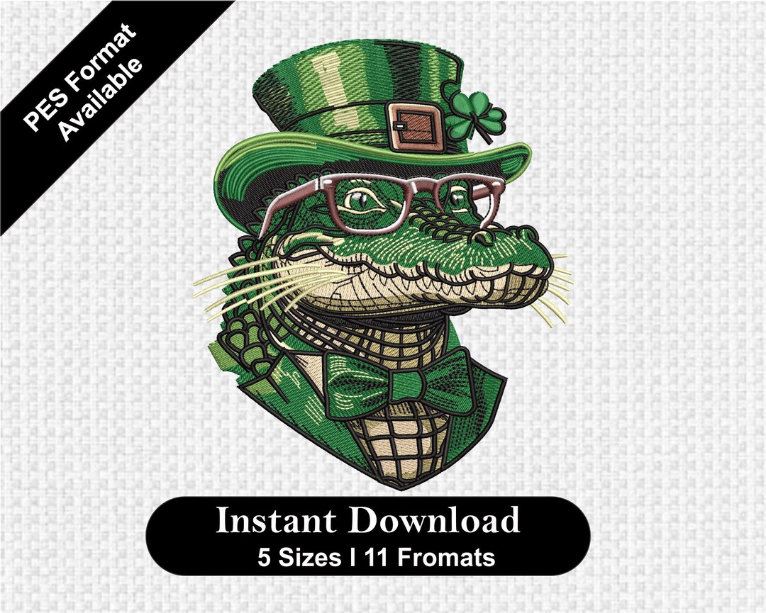 Cute Alligator Embroidery Design, Animals Embroidery Design Machine ...