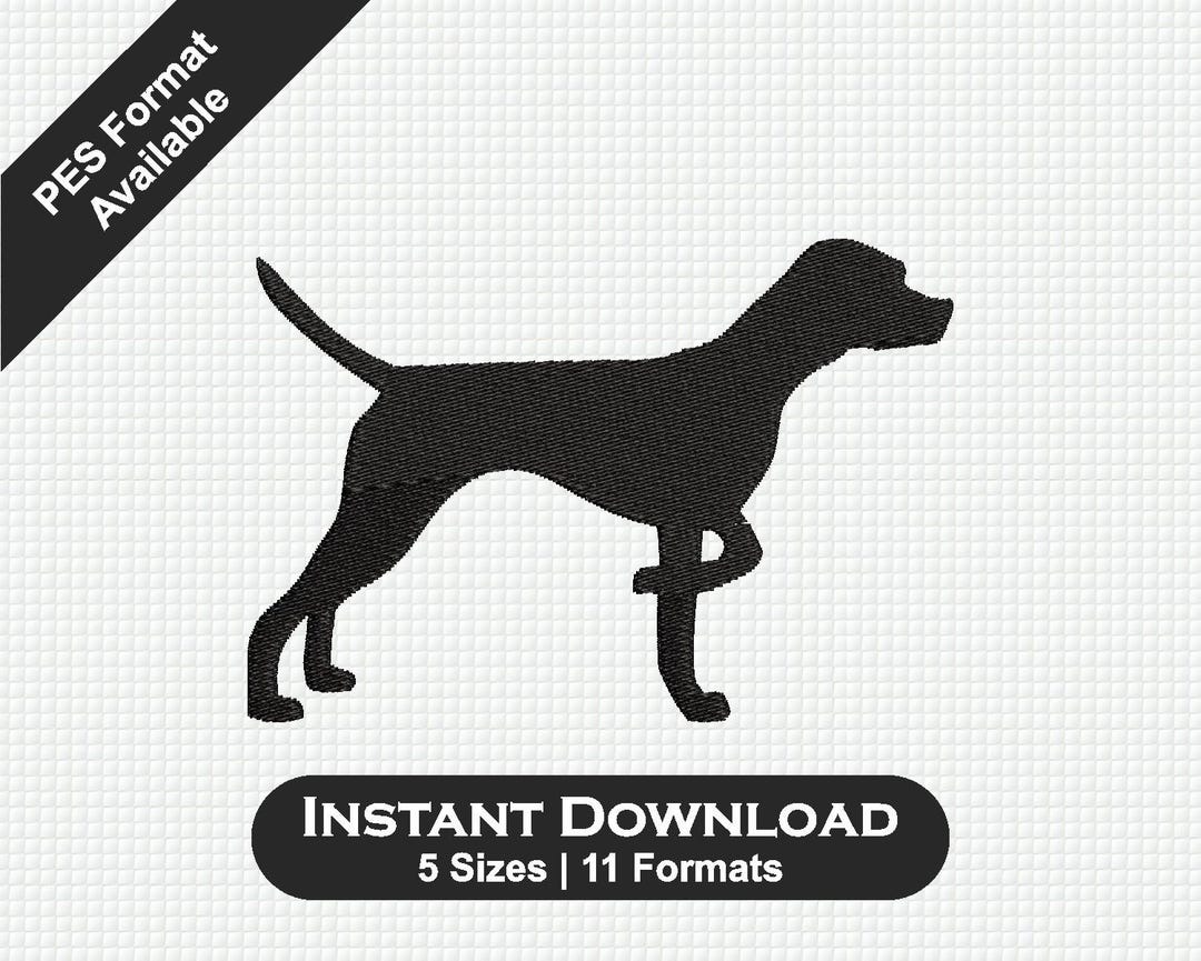 Pointer Dog Embroidery Design | Silhouette Outline Stitch (instant ...
