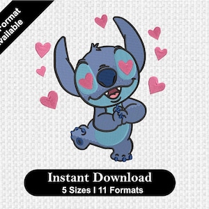 Stitch With Hearts Embroidery Design: Machine Embroidery File (digital ...
