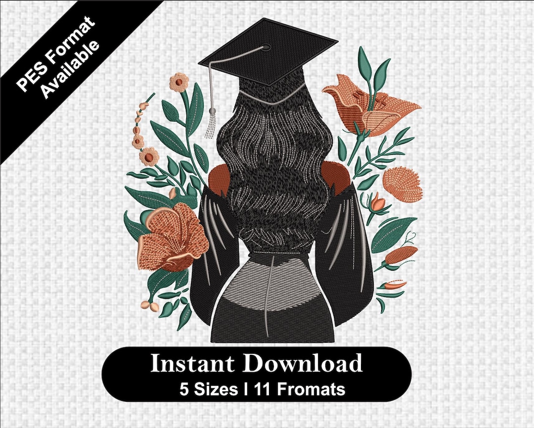 Graduation Embroidery Design - Congratulations Women Digital File for ...